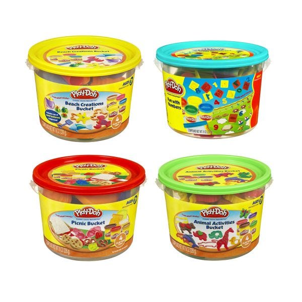 PLAY-DOH Bucket Beach/Numbers/Picnic/Animals Assortment – Wild Willy